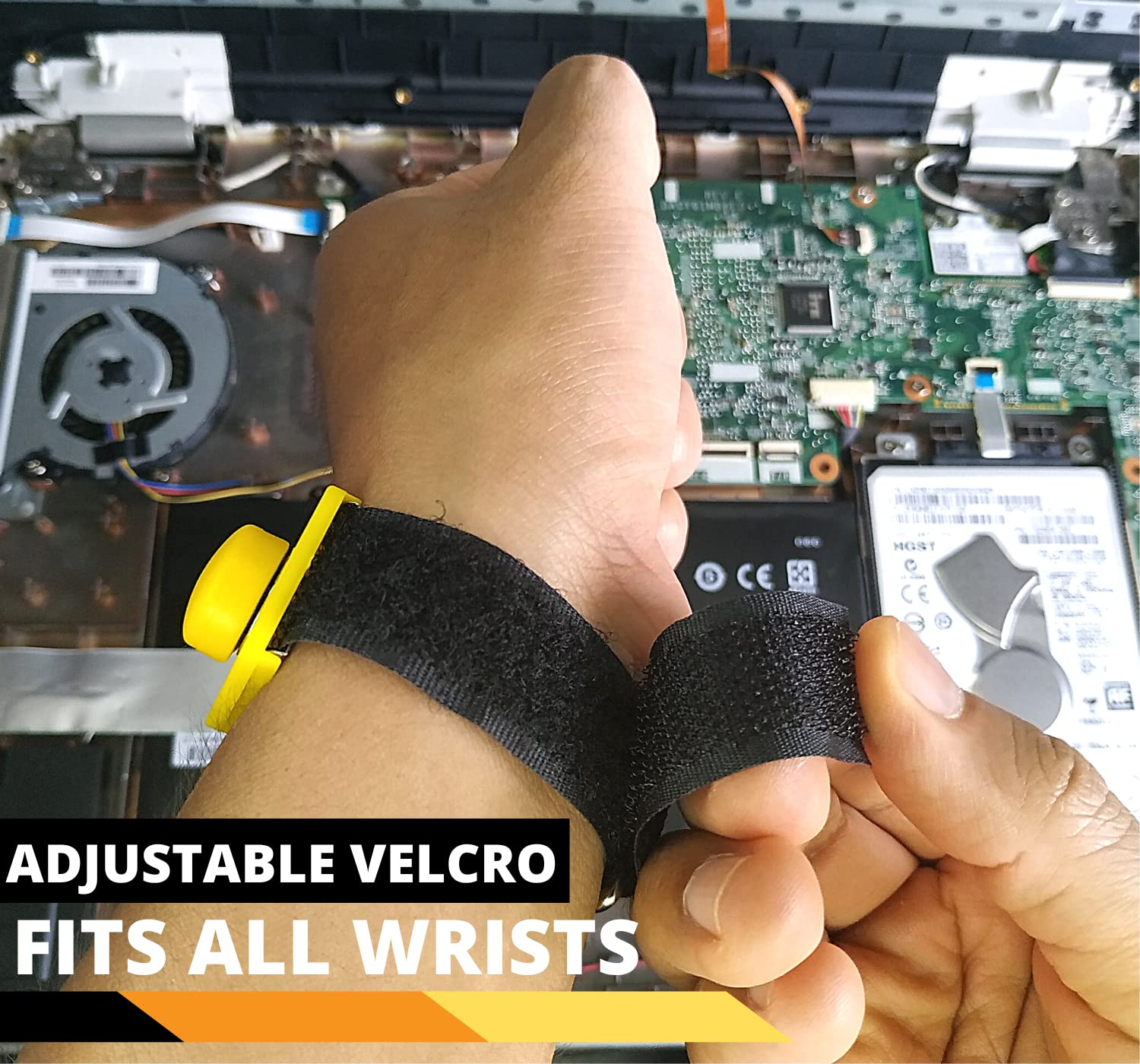 Safe ESD Anti Static Wrist Strap Band Long Earthing Wristband Grounding Bracelet for ESD Mat Computer PC Building Electronics Repair Ground wire cord with Metal Alligator Clip By DREMINOVA
