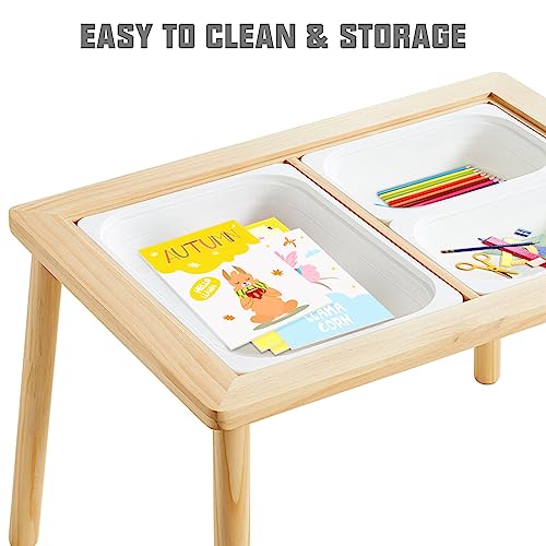 Beright Sensory Table, Indoor Childrens Table Play Sand Table for Toddlers, for Kid's Birthday, Christmas and Thanksgiving, not with Storage Bins, Pantend Pending