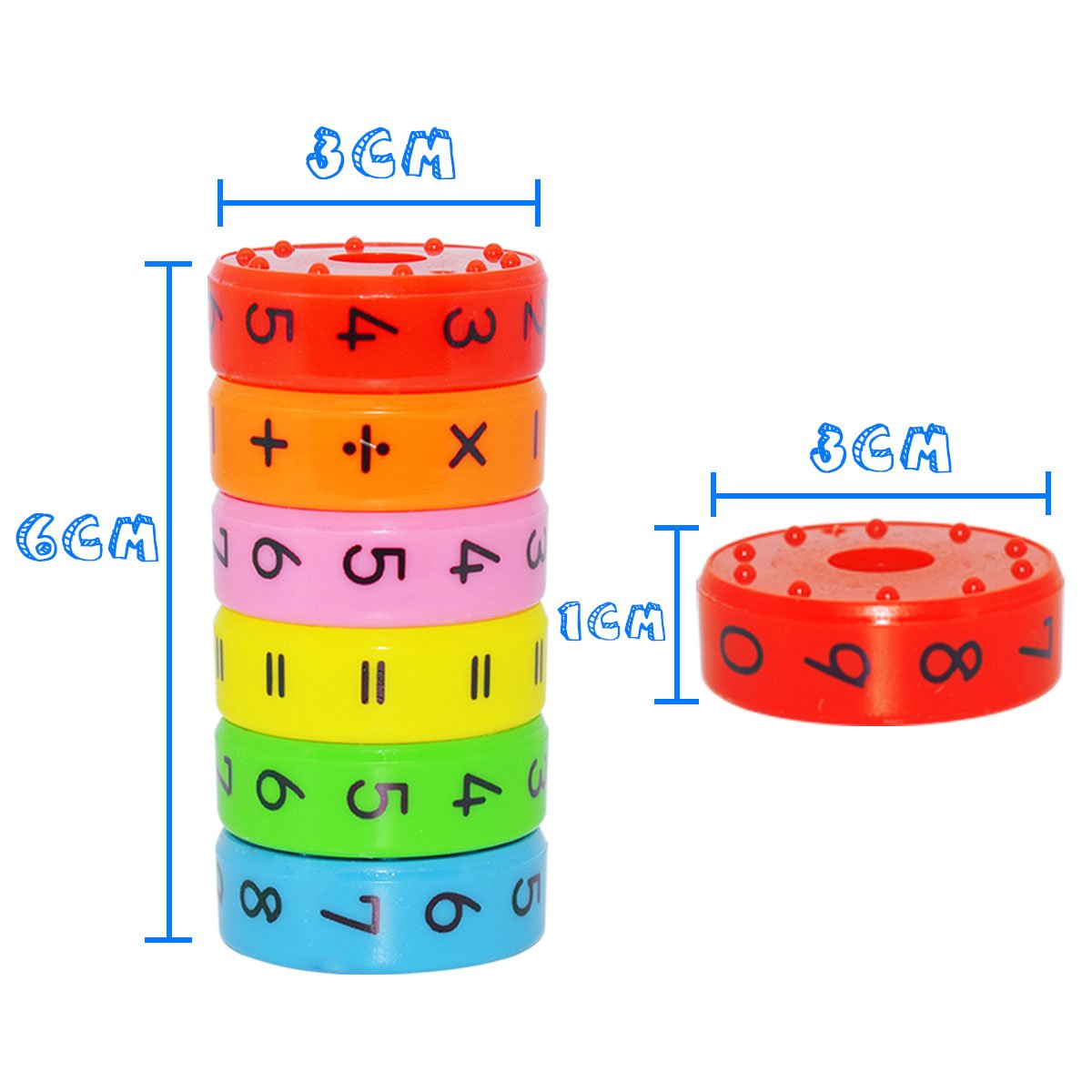 CHILHOLYD Learning Toys Math Toy Montessori Preschool Learning Educational Counting Game Numbers and Symbols Math Skills Colorful Fridge Kindergarden Educational Tools Math Blocks Great Gift for Kids