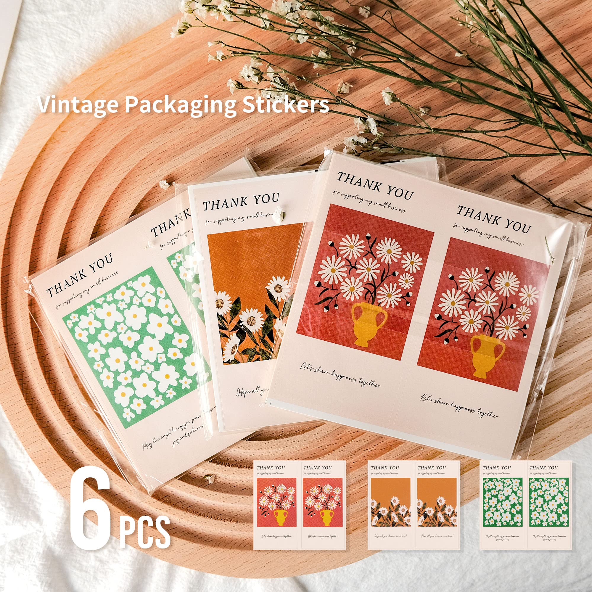 Box Seal Stickers-300 PCS,Rectangle Gift Package Labels, Thank You for Your Order Stickers,Decorative Baking Gift Bags Packaging Decals for Small Business,Envelopes Seal Gift Packaging Box Retail Bag