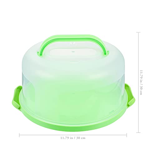 DOITOOL Plastic Moon Cake Boxes Mini Cake Box Round Cake Carrier Holder Cake Dome Box Portable Pie Saver Cupcake Container Cake Transporter for Cake Cupcake Green Cupcake Container Muffin Containers