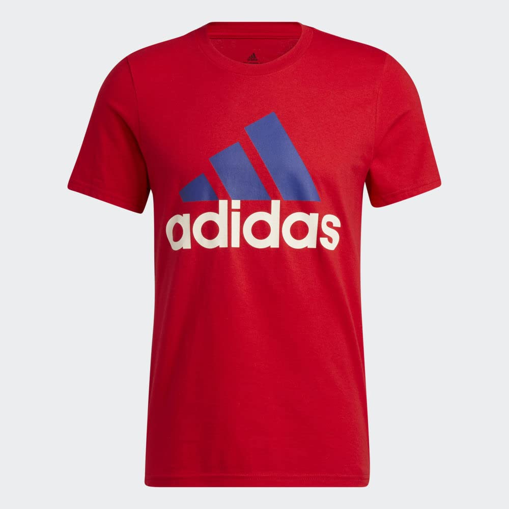 adidas Basic Badge of Sport Tee Scarlet/Victory Blue/Wonder White SM