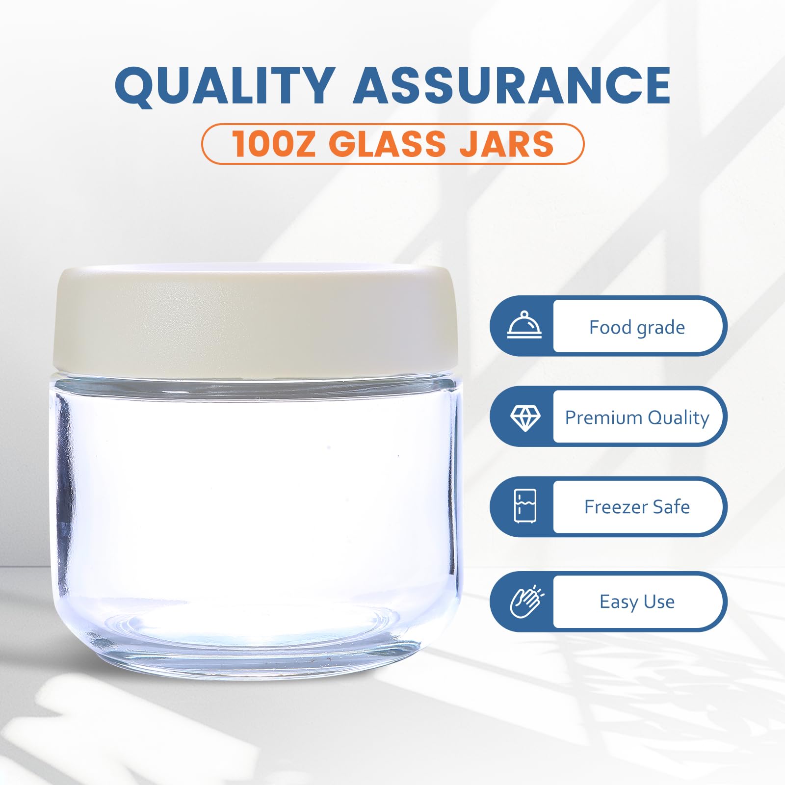 AQSXO 4 pack 10 oz Overnight Oats Containers with Lids, Glass jars with Airtight Lids, Snacks Containers Pudding Yogurt Storage Mason Jar.