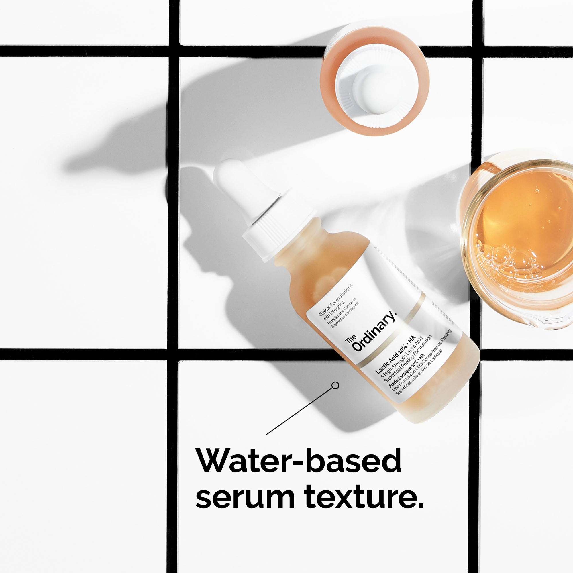 The Ordinary Lactic Acid 10% + HA 2%, High-Strength Exfoliating Serum for Smoother, Brighter Skin, 1 Fl Oz