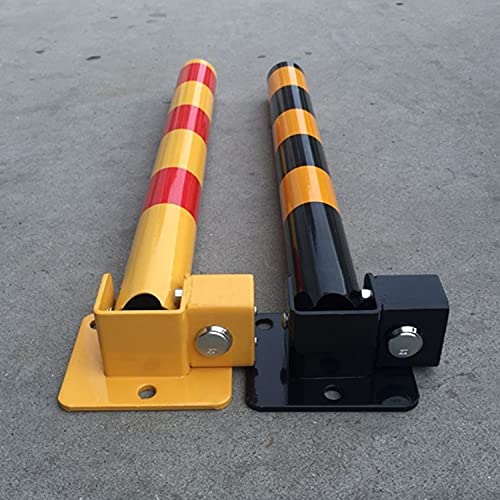 Car Parking Space Lock Bollard Lockable Folding Security Post Bollard Parking Post Easy Installation with Keys(Black Yellow)(Black Yellow) (Black Yellow) (Black Yellow)