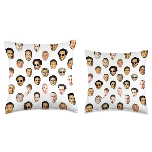 Backstreet Boys Official Backstreet Boys โ Repeated Faces White Throw Pillow, 18x18, Multicolor