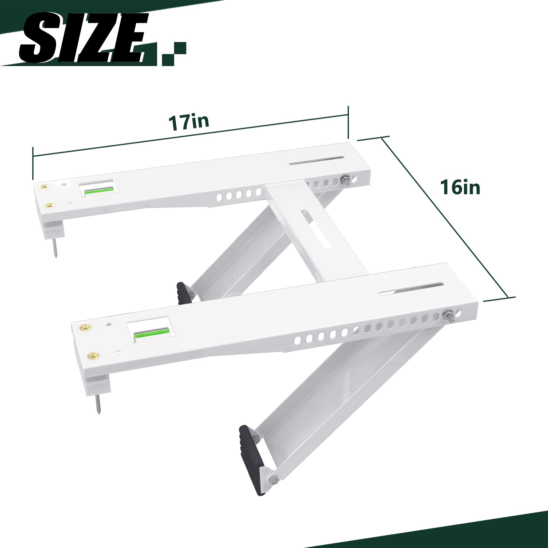 Flehomo Window Air Conditioner Support Bracket with 2 Arms, Universal Design for A/C Units Up to 200 lbs from 5,000 to 24,000 BTU, Easy Installation Window AC Brackets