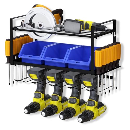 RMG Products Power Tool Organizer Wall Mount and Tool Storage Bins- Power Tool Storage Rack to Streamline Your Work Space - Tool Organizer Wall Mount with Durable Craftsmanship - 15.7” x 7.87” x 7.87”