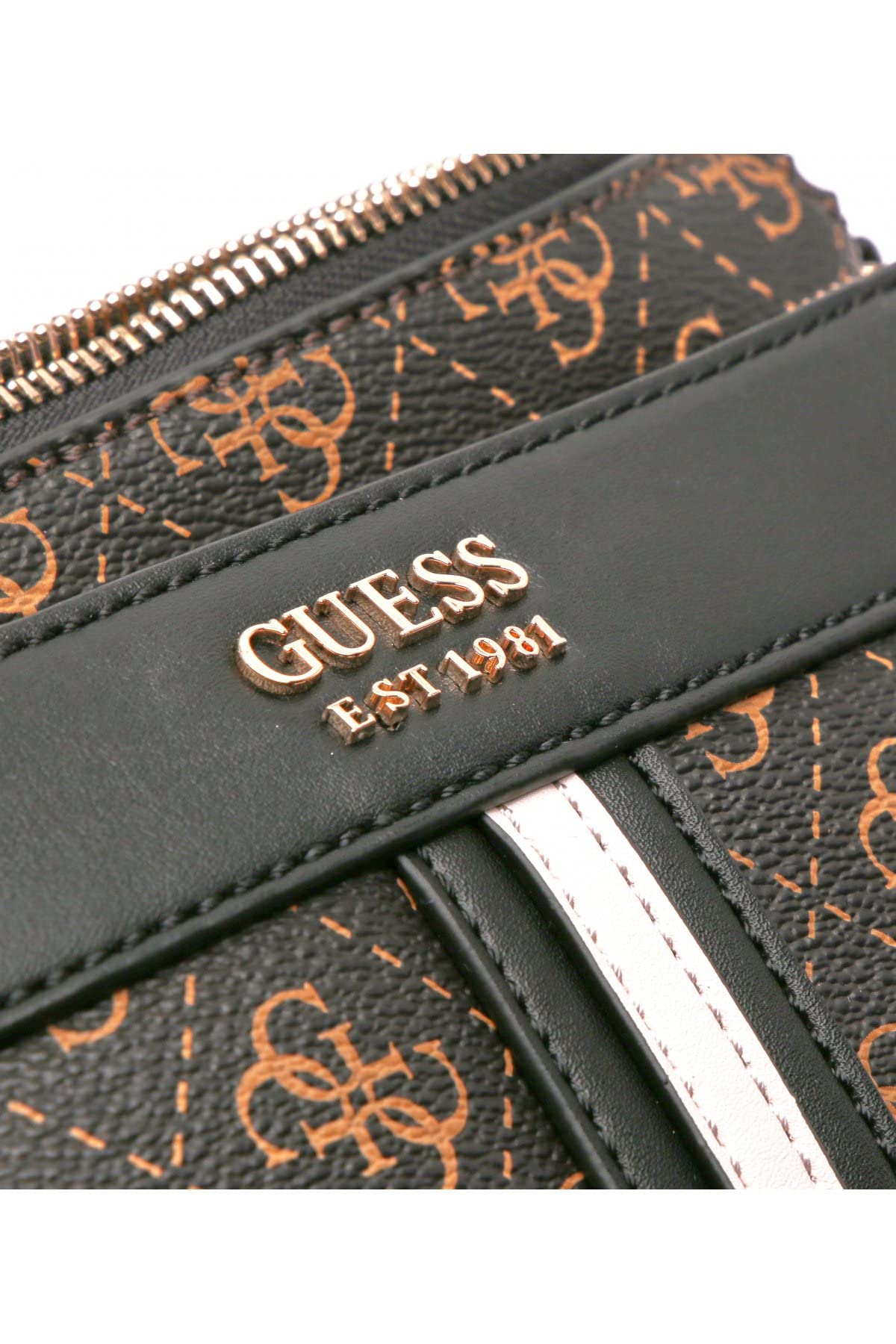 GUESS Kasinta Double Zip Pouch Crossbody, Brown Multi