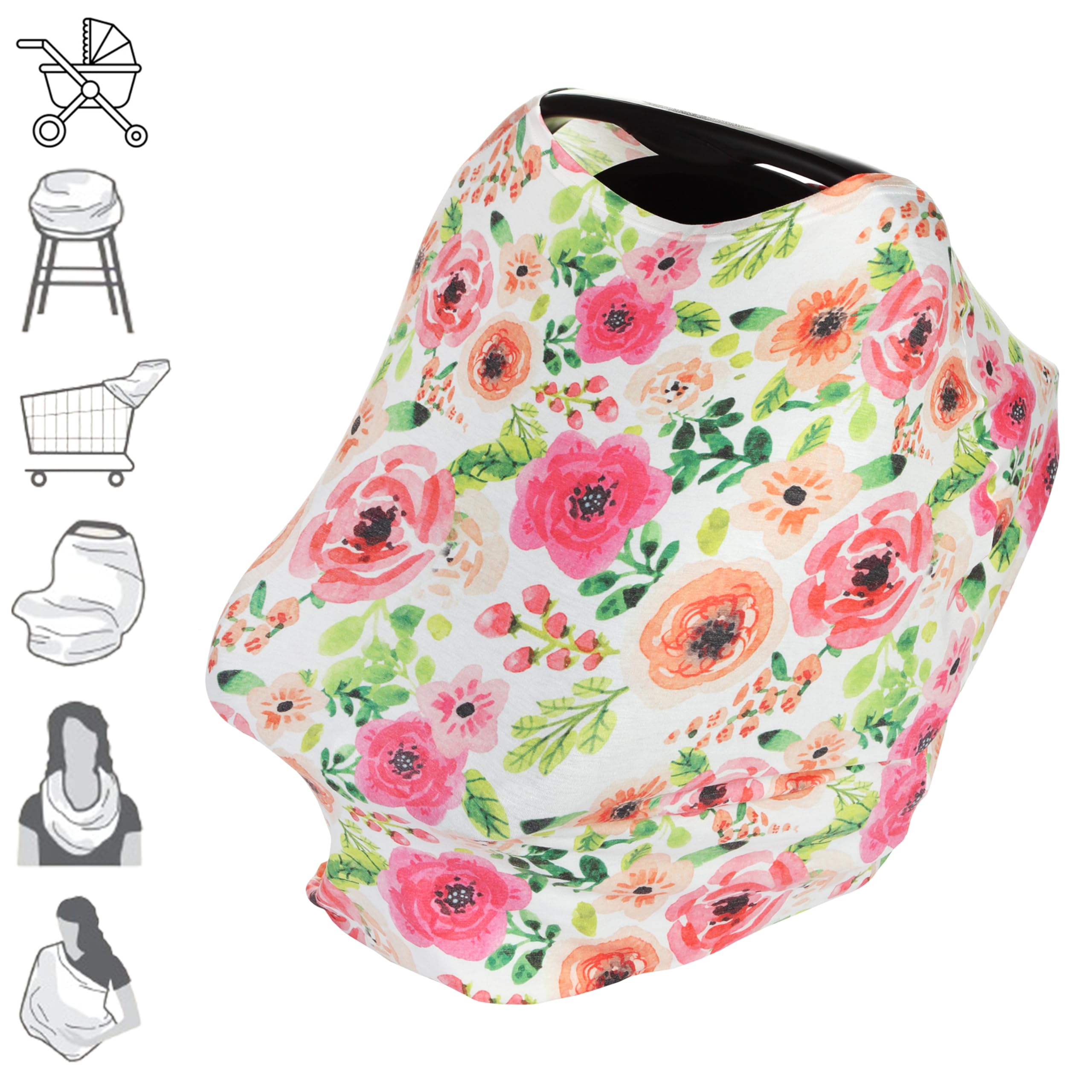 KiddyStar 4 In 1 Fashionable Multi-purpose Infant Nursing Cover, Infinity Scarf & Shawl, Floral