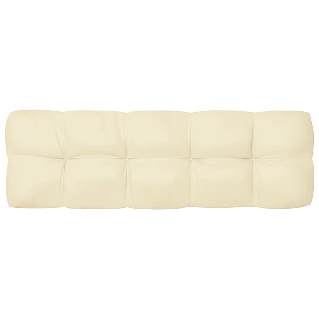 vidaXL Garden Pallet Sofa Cushions 7 pcs Set - Durable Outdoor Seat and Back Cushions with Wear-Resistant Fabric Upholstery - Cream Color
