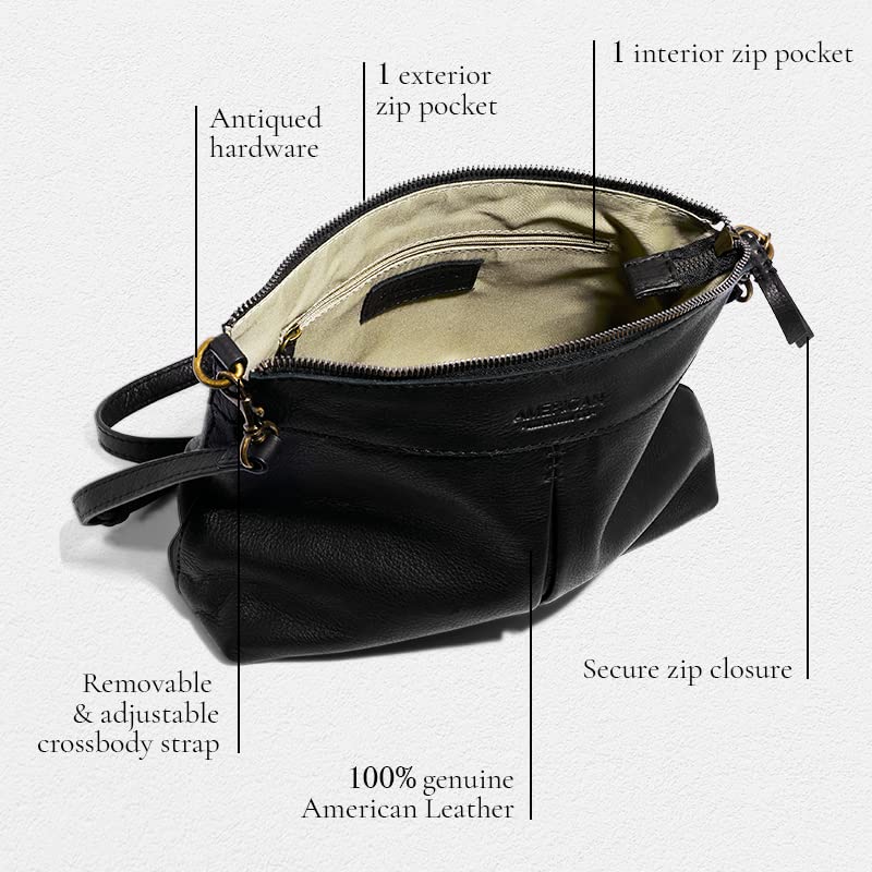 American Leather Co. - Cleveland Crossbody Handbag - Highly Functional & Superbly Fashionable - Tie Dye Floral