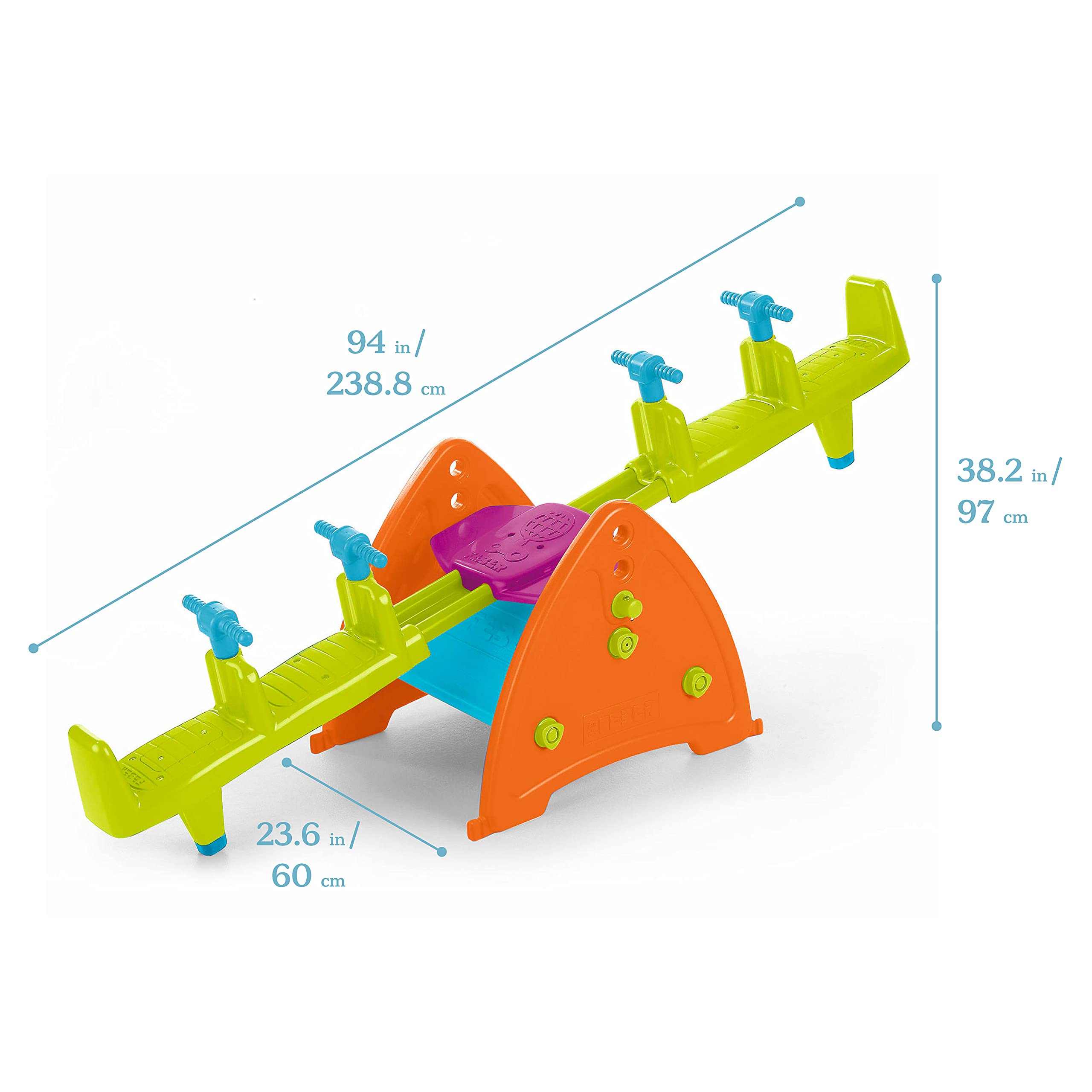 ECR4Kids Quad Seesaw Teeter-Totter for 4 Kids - Sturdy and Durable for Home, Daycare or Preschool Use, Large