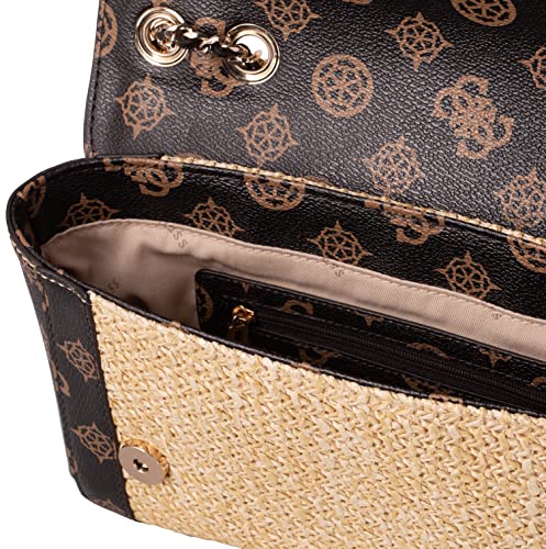 GUESS womens Always Convertible Crossbody Flap, Mocha Logo Multi, one size US