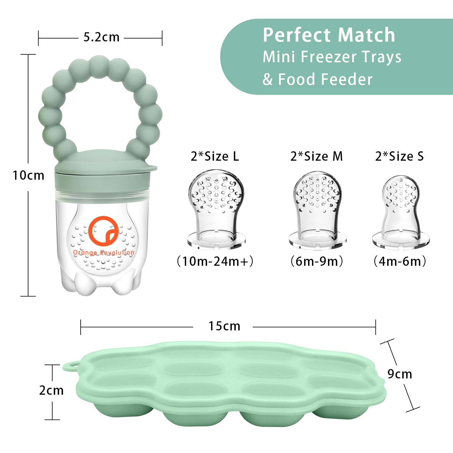 Baby Breastmilk Popsicle Molds with Fruit Food Feeder Set,Silicone Breastmilk Freezer Trays for Teething,Food Storage and Self Feeding,Include 6 Feeder Pacifier,BPA-Free