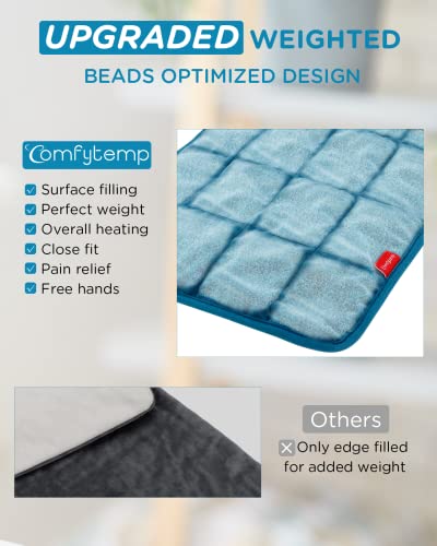 Comfytemp Full Weighted Heating Pad for Back Pain & Cramps Relief, 2.2lb Large Electric Heating Pad for Neck and Shoulders, Moist & Dry Heat Therapy with Auto Shut Off, Stay On, 12x24", Washable