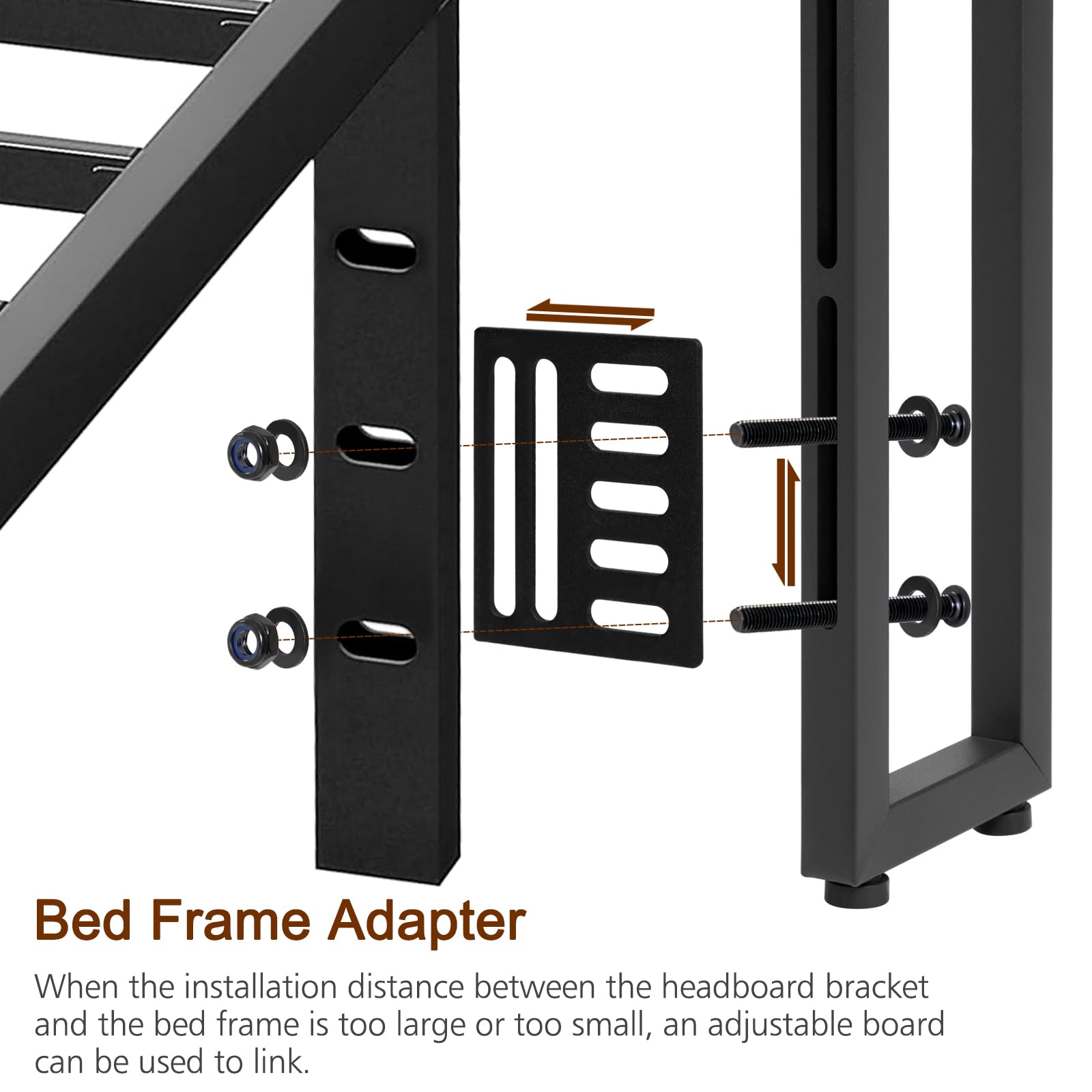 LOAKEKEL Queen Headboard Only, Headboard Queen Size with Outlets and USB Ports, Wood Platform Bed Queen Headboard with 2 Tier Storage Rack, Adjustable Height, Easy Assembly, Black HB052BK
