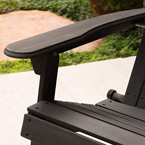 Christopher Knight Home Great Deal Furniture Muriel Outdoor Dark Grey Finish Acacia Wood Adirondack Loveseat