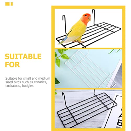 balacoo 2pcs Sundeck Wire Play Conure Accessories Birds Iron Cage Parrot Household Portable for Shelf Metal Toys Cockatiel Pen Platform Rectangular Playstand Stand A Interesting