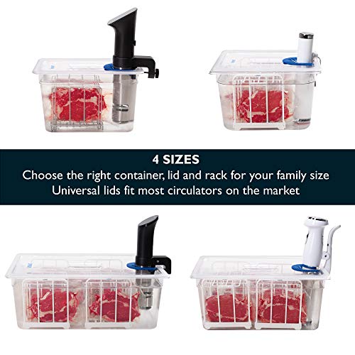 LIPAVI Sous Vide Container Model C5 β 1.75 Gallon, 12.7 X 7 Inch, Height 8 Inch. Strong, Clear Polycarbonate. NOT INCLUDED: Matching L5 rack and lids for virtually any Sous Vide machine.