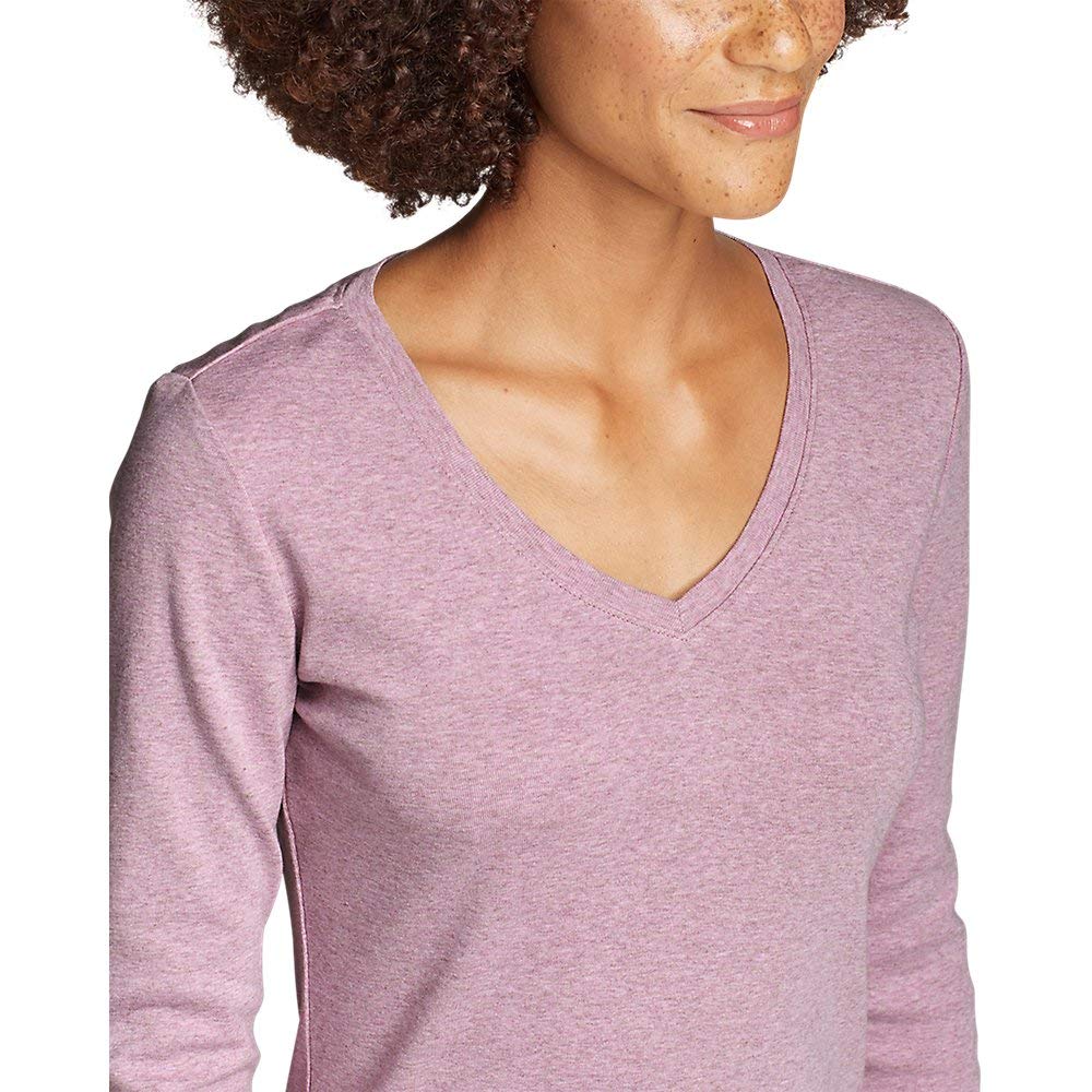 Eddie Bauer Women's Favorite Long-Sleeve V-Neck T-Shirt, White, X-Large