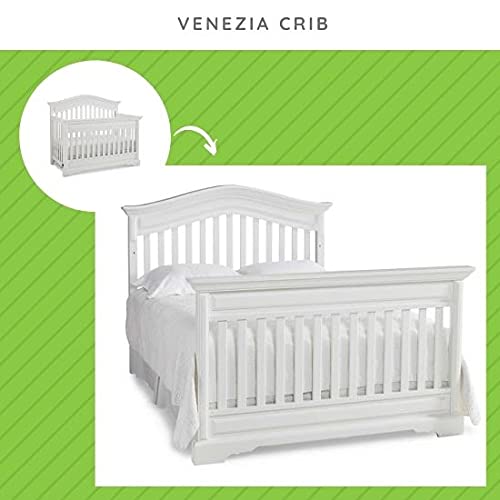 Full-Size Conversion Kit Bed Rails for Dolce Babi Cribs | Multiple Finishes Available (Snow White)