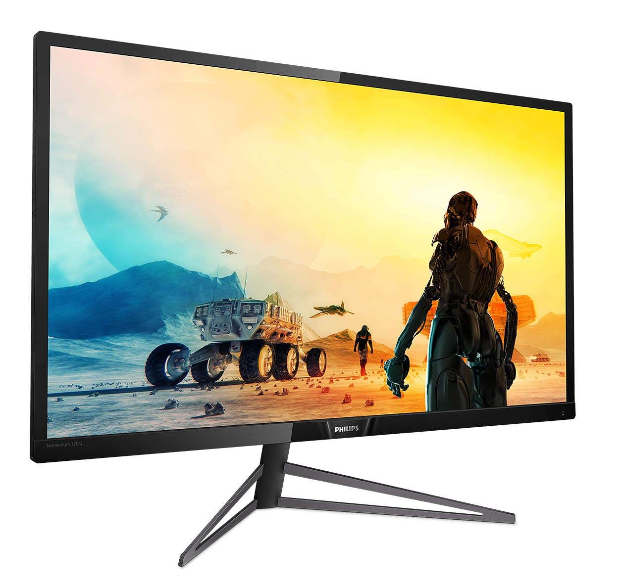 Philips Gaming 326M6VJRMB - 32 inch 4K UHD Monitor, 60Hz, 4ms, MVA, HDR600, Speakers, Height Adjust, Ambiglow (3840 x 2160, 600 cd/m², HDMI/DP/USB 3.0)