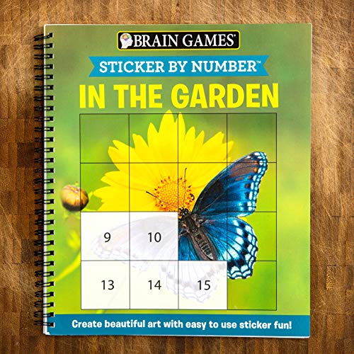 Brain Games - Sticker by Number: In the Garden (Easy - Square Stickers): Create Beautiful Art With Easy to Use Sticker Fun!