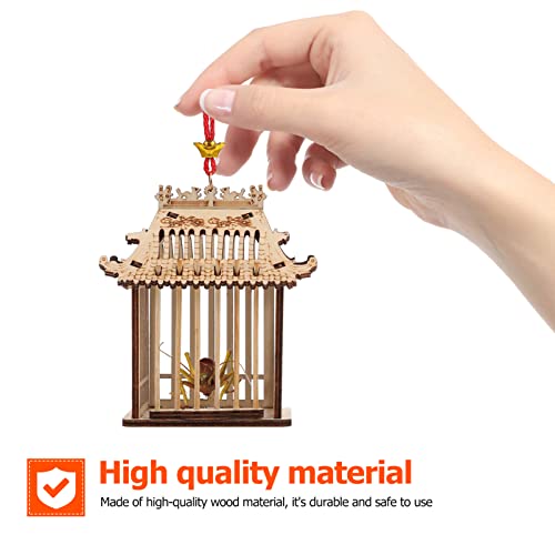 Balacoo Wooden Insect House Grasshopper Cage Bug Habitat Box Insect Critter Cages Garden Hanging Insert Cage for Grasshopper Crickets Insect Light Brown 1