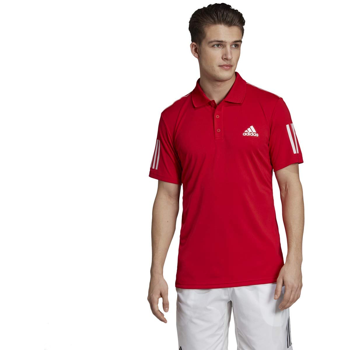 adidas Club 3-Stripes Tennis Polo Shirt Scarlet Small