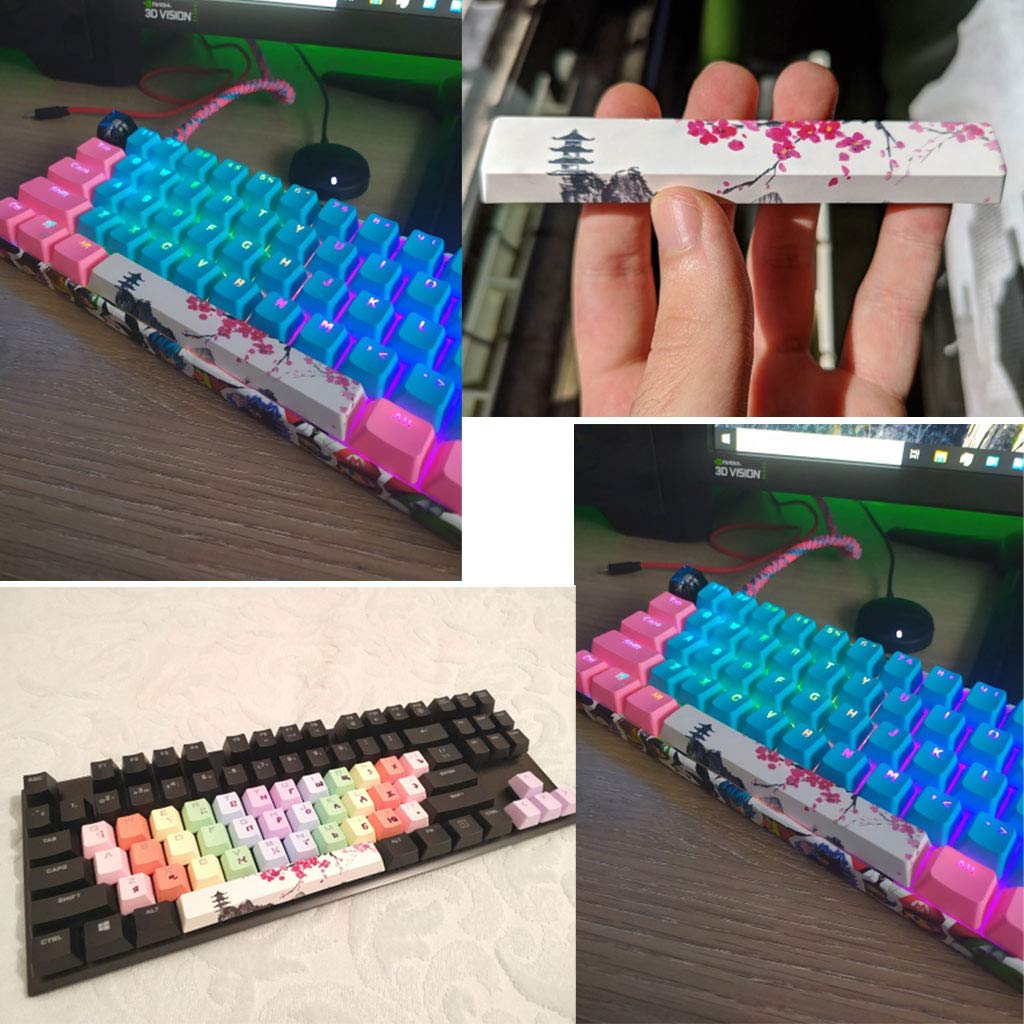 Y-QUARTER Replace SpaceBar Keycap PBT Five Sides Dye-Subbed Spacebar 6.25U Cherry Profile Space Bar Keycap for DIY Mechanical Keyboard gk64 gk61,Suit for Game Lover Gifts