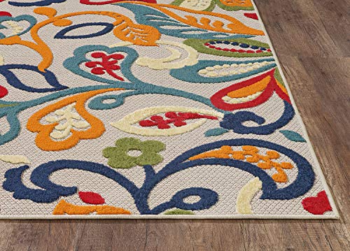 NEW HOME Speak Mid-Century Floral Indoor/Outdoor Area Rug - Multi 6'7" x 9'