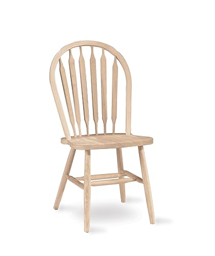 International Concepts 37-Inch Arrow Back Chair, Unfinished, Fabric