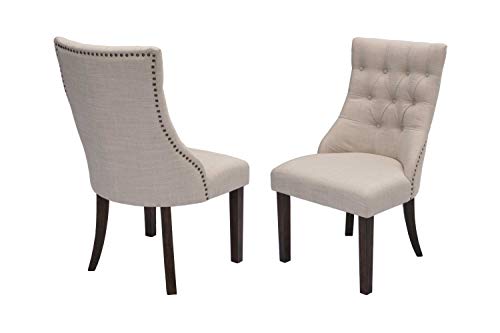 Best Quality Furniture 7PC Dining Set (1 Table + 6 Chairs), Walnut, Beige