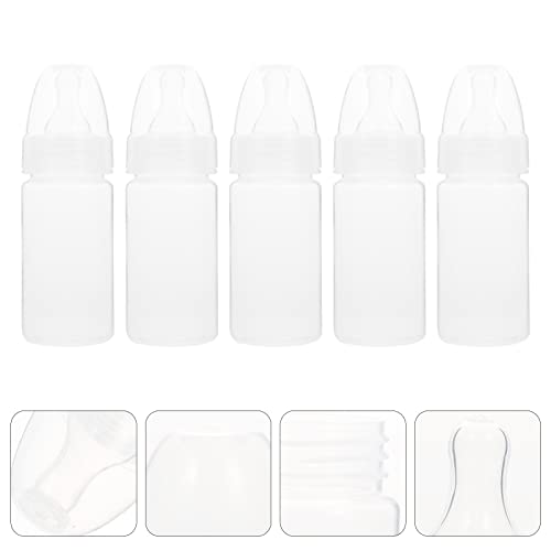 DOITOOL 15 Pcs Newborn Disposable Milk Bottles Babies Supple Milk Bottles Classic Clear Neck Bottles (White)