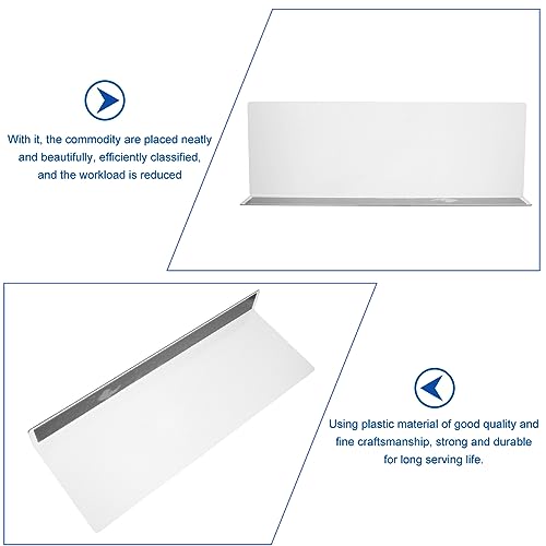 Baluue Plastic Shelf Divider - 6pcs PVC Dividers Baffle with Thicken Plastic Clapboard Shelving Splitter for Cabinet Supermarket Vertical Organize
