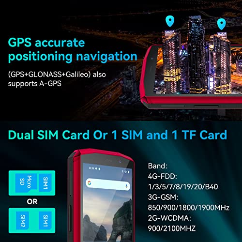 CUBOT Pocket 4 inch Smartphone Without Contract, Android 11 Mobile Phone, 4GB + 64GB, 128 GB Expandable, 3000mAh Battery, 16MP + 5MP Camera, 4G Dual SIM NFC, GPS, Face ID, Red