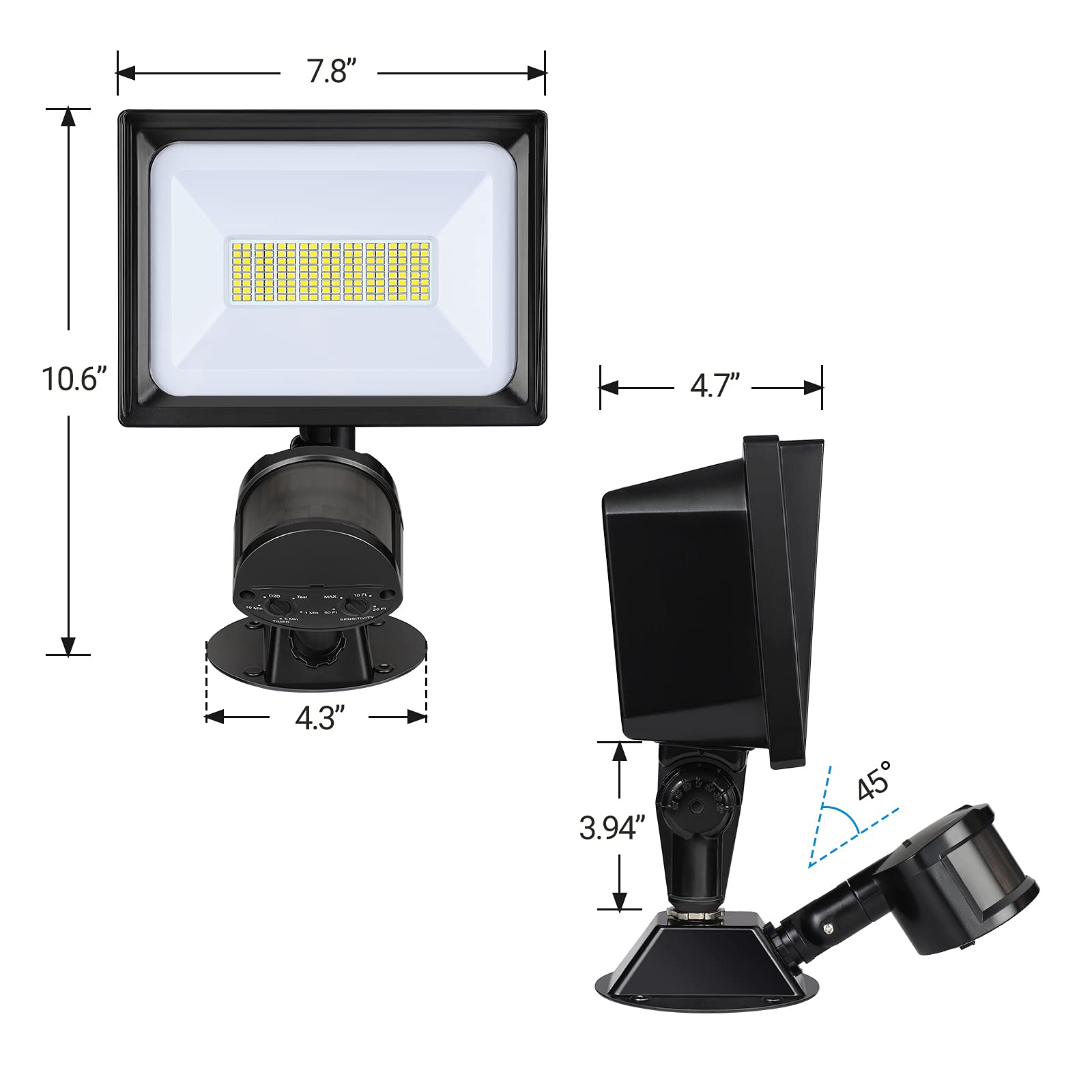 EDISHINE 65W LED Security Lights Motion Sensor Outdoor Light, 6670LM Dusk to Dawn Flood Light, 3 Modes, 5000K, IP65 Waterproof, Exterior Flood Light for Garage, Yard