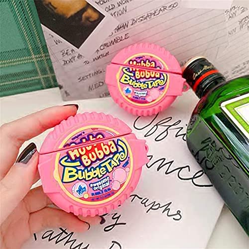 Compatible with AirPods Case Cover (Pink Bubble Gum)