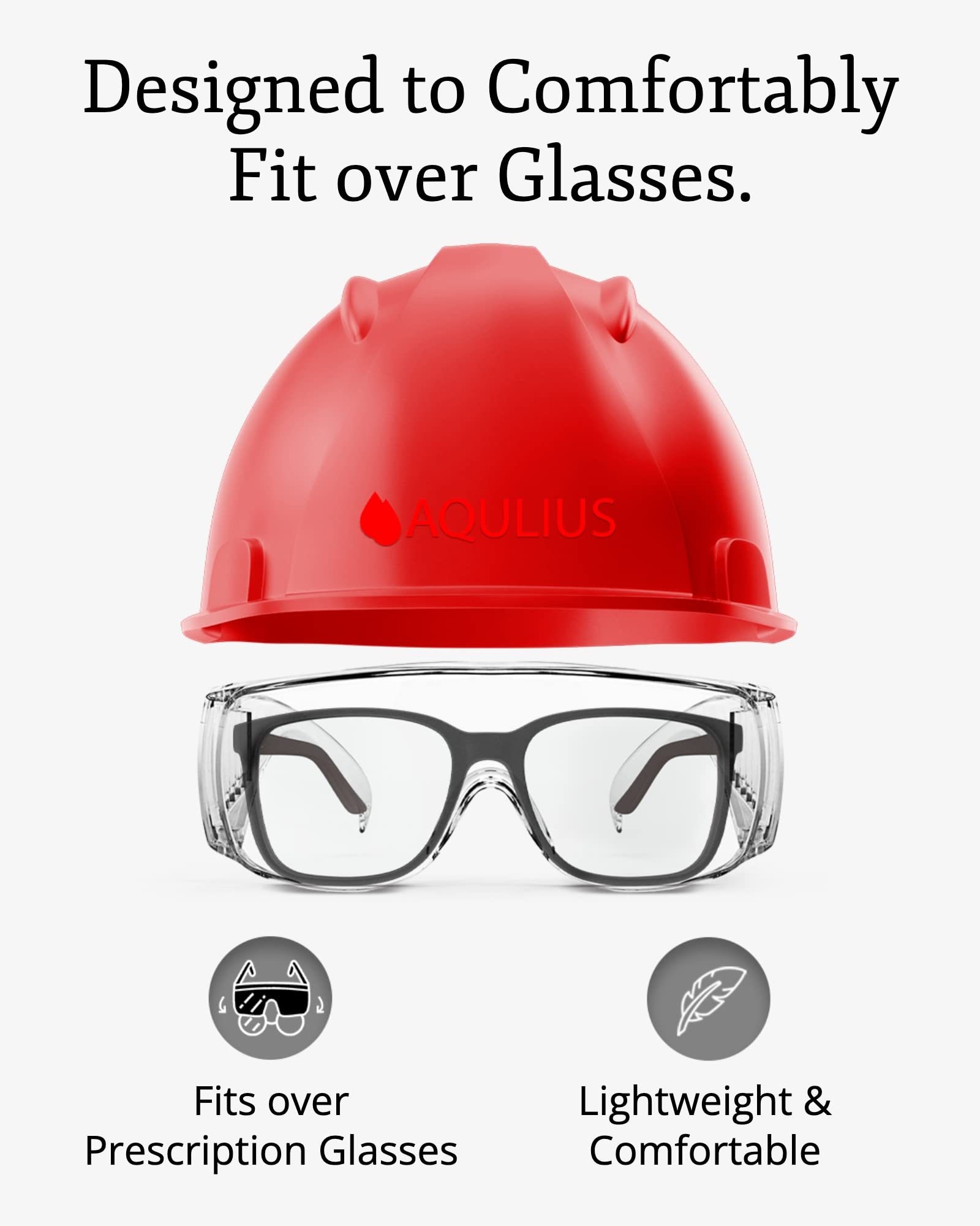 Aqulius 3 Bulk Pack Safety Glasses Over Eyeglasses (Anti-Fog & Scratch Resistant) Crystal Clear Eye Protection - OTG Safety Goggles