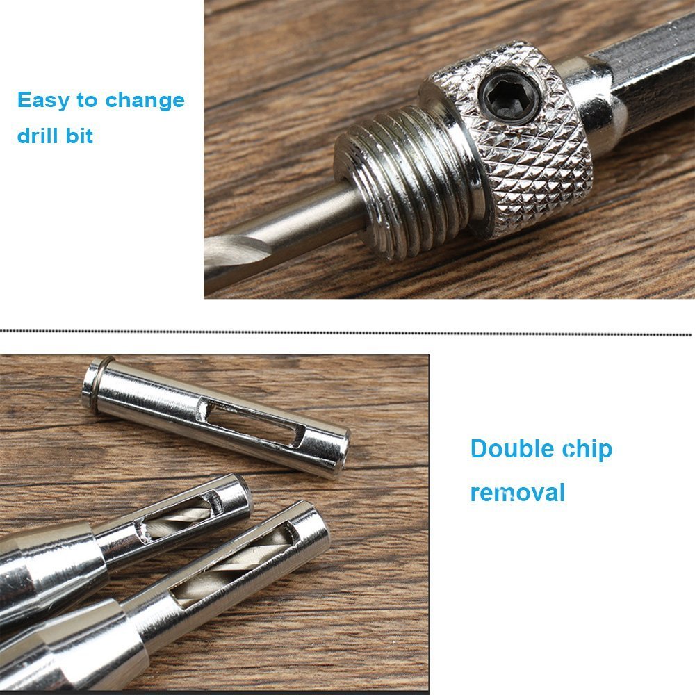 Bestgle 4Pcs Door Self-Centering Hinge Drill, Window Hole Opening Center Drill Bit Hole Puncher Woodworking Tools 5/64'' 7/64'' 9/64'' 11/64''