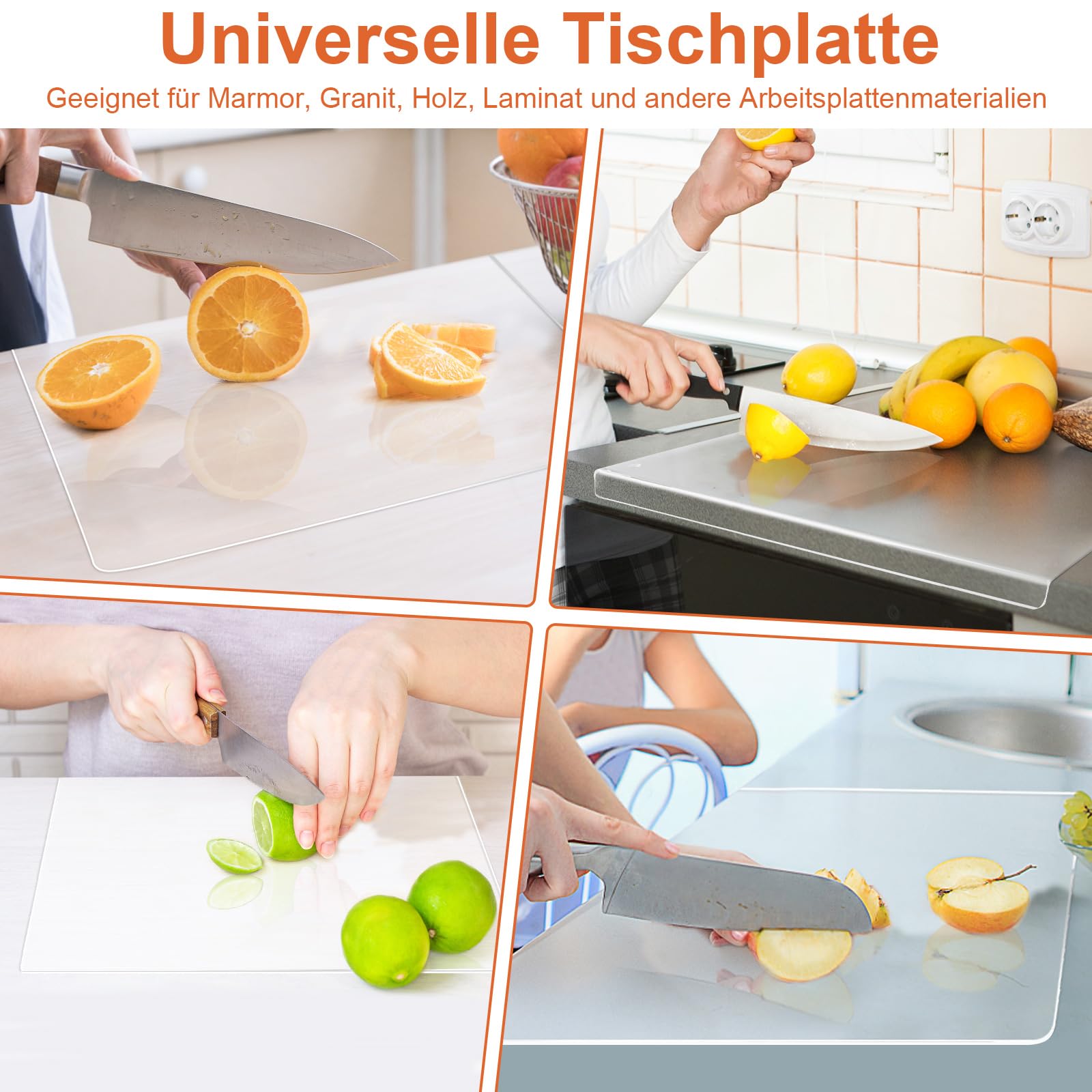 Acrylic Cutting Board With Counter Lip, 18x14 Inch Clear Cutting Board For Countertop, Acrylic Chopping Board, Suitable For Counter Countertop Protector Home Restaurant