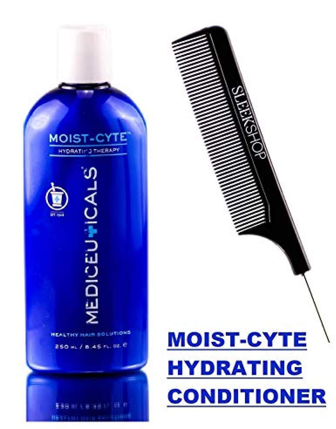 Therapro MEDIceuticals MOIST-CYTE Hydrating Therapy CONDITIONER (w/Sleek Steel Pin Tail Comb) Creates Tremendous Volume, Texture, Strength and Shine (8.45 oz / 250 ml - ORIGINAL SIZE)