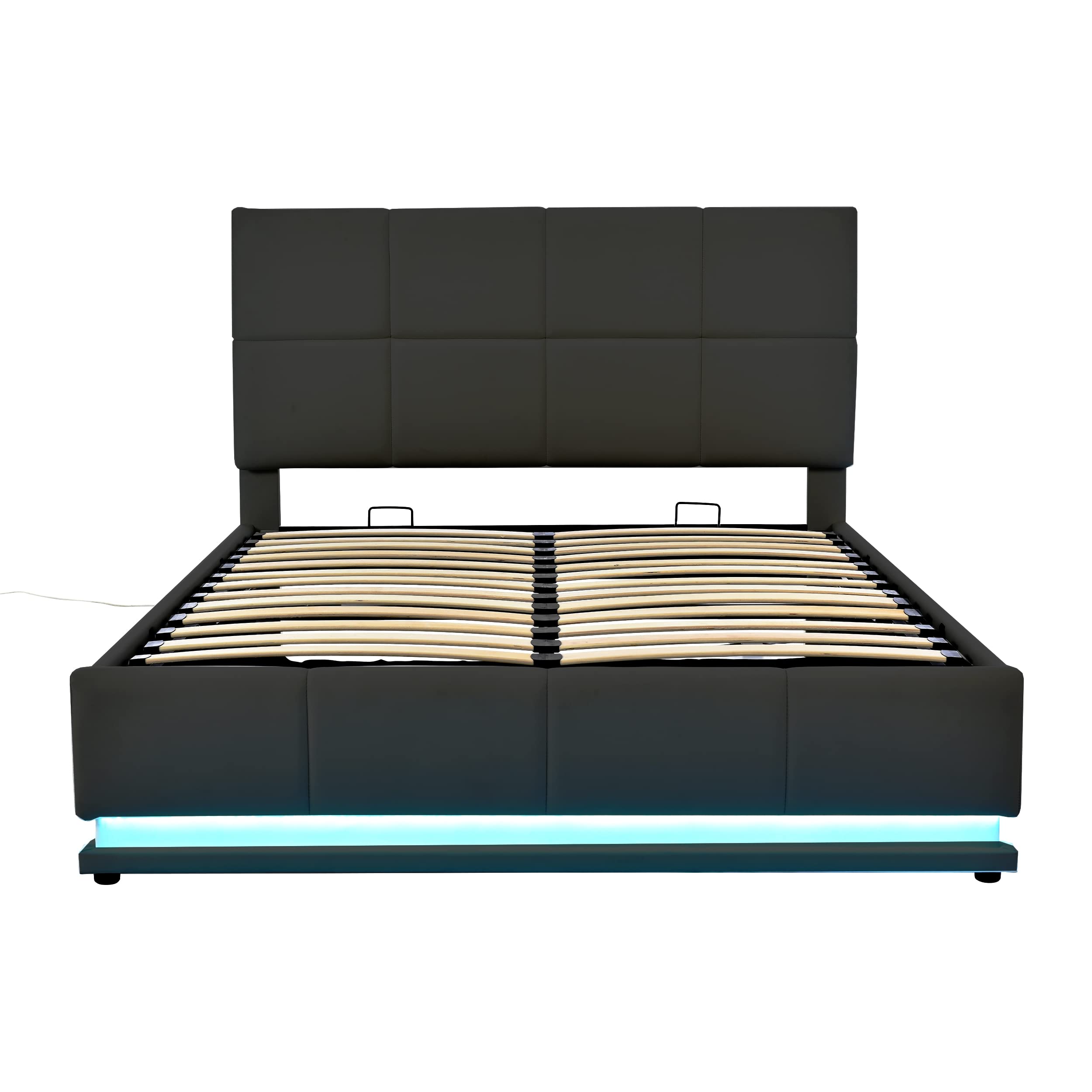 Harper & Bright Designs Queen Platform Bed with Lift Up Storage,Velvet Upholstered Queen Storage Bed Frame with Headboard & Slats Support,No Box Spring Needed,Beige