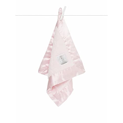 Little Giraffe Baby Blanket - Blanky - Soft Blanket with Satin Trim - Baby Stroller Blanket - Newborn Baby Essentials & Baby Gifts - 14x14 - Pink