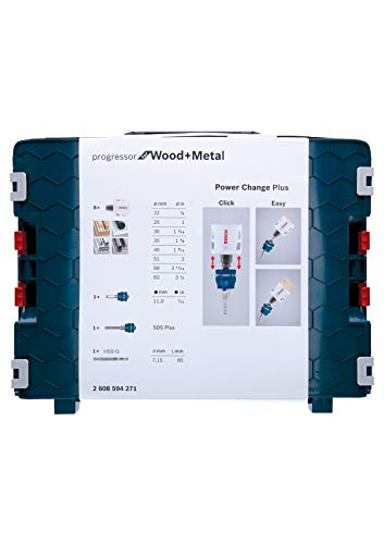 Bosch Professional 2608594271 11-Piece Hole Saw Progressor for Wood & Metal Set (in L-Boxx, Drill Accessories), Colour, Size