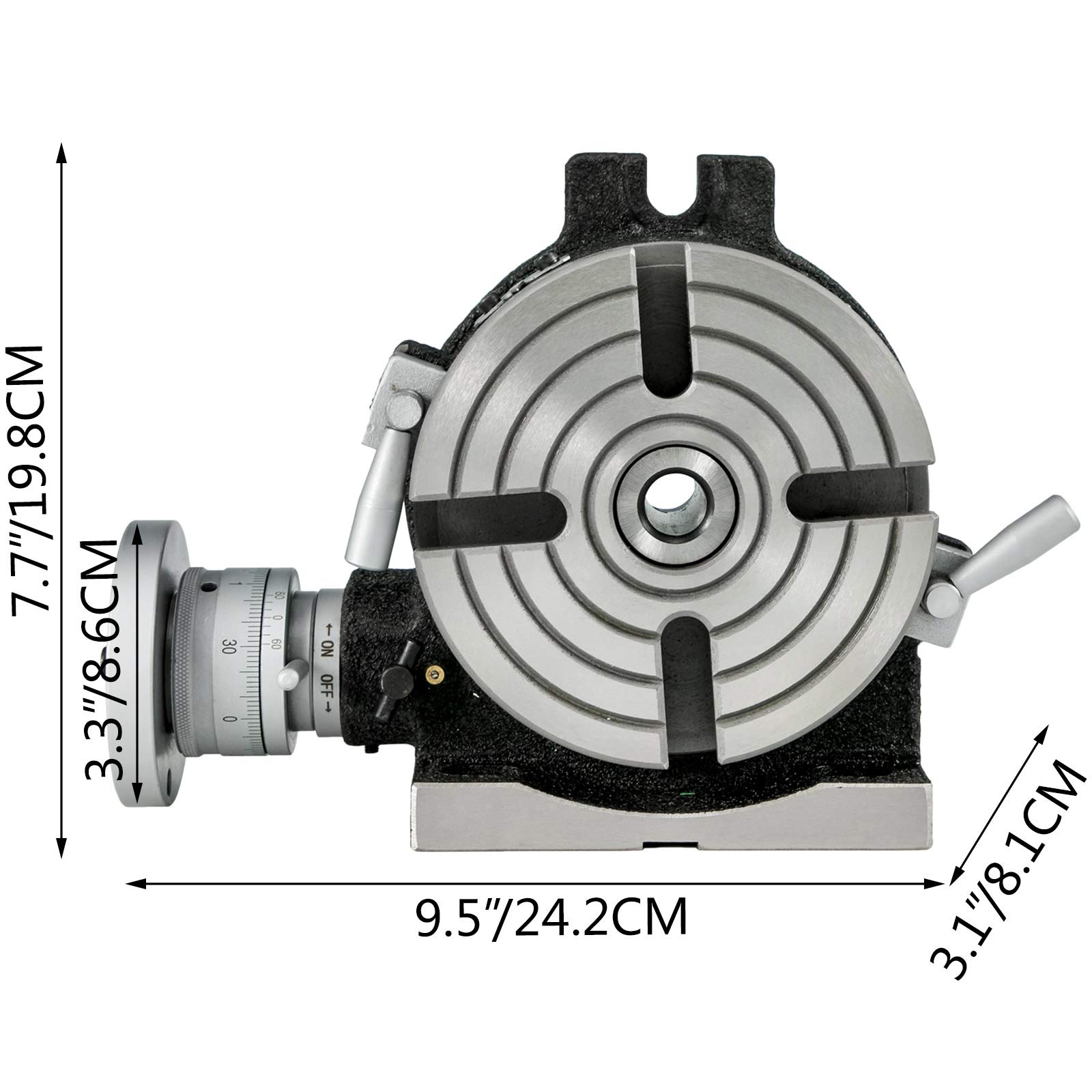 BestEquip Rotary Table 6inch(150mm) Horizontal Vertical Milling Table 2/5inch(10mm) 4-Slot Milling Rotary Table MT-2 Rotary Table for Milling with Indexing Plate Set for Precision Milling Drilling