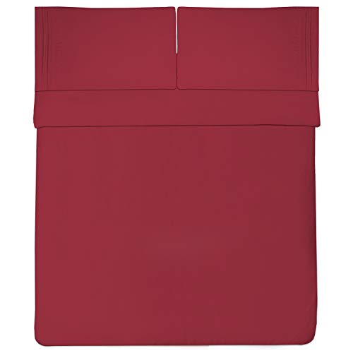 Full Size Sheet Sets - Breathable Luxury Sheets with Full Elastic & Secure Corner Straps Built In - 1800 Supreme Collection Extra Soft Deep Pocket Bedding Set, Sheet Set, Full, Burgundy
