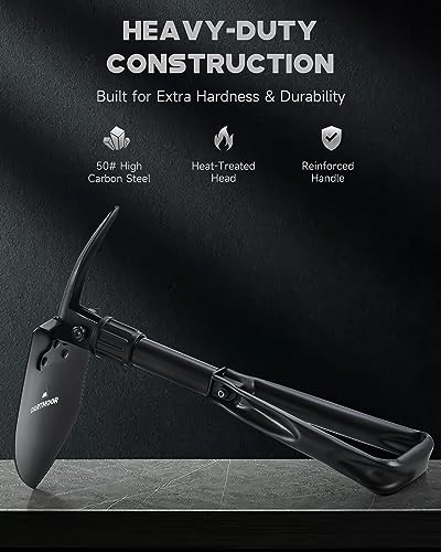 DARTMOOR Mini Folding Shovel High Carbon Steel, Portable Lightweight Outdoor Tactical Survival Foldable Mini Shovel, Entrenching Tool, Camping, Hiking, Digging, Backpacking, Car Emergency