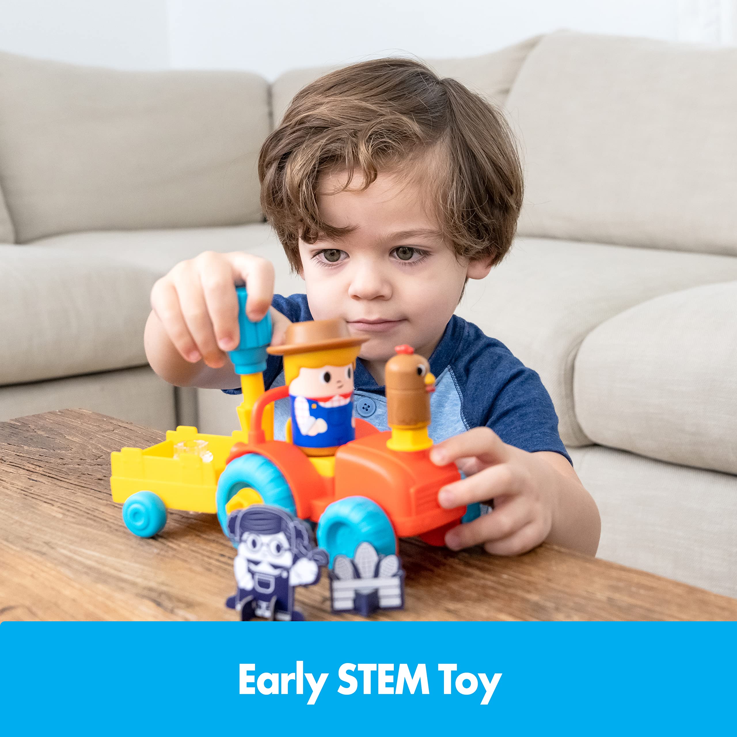Educational Insights Design & Drill Bolt Buddies Tractor Take Apart Toy with Screwdriver Tool, Preschool STEM Toy, Gift For Boys & Girls, Ages 3+